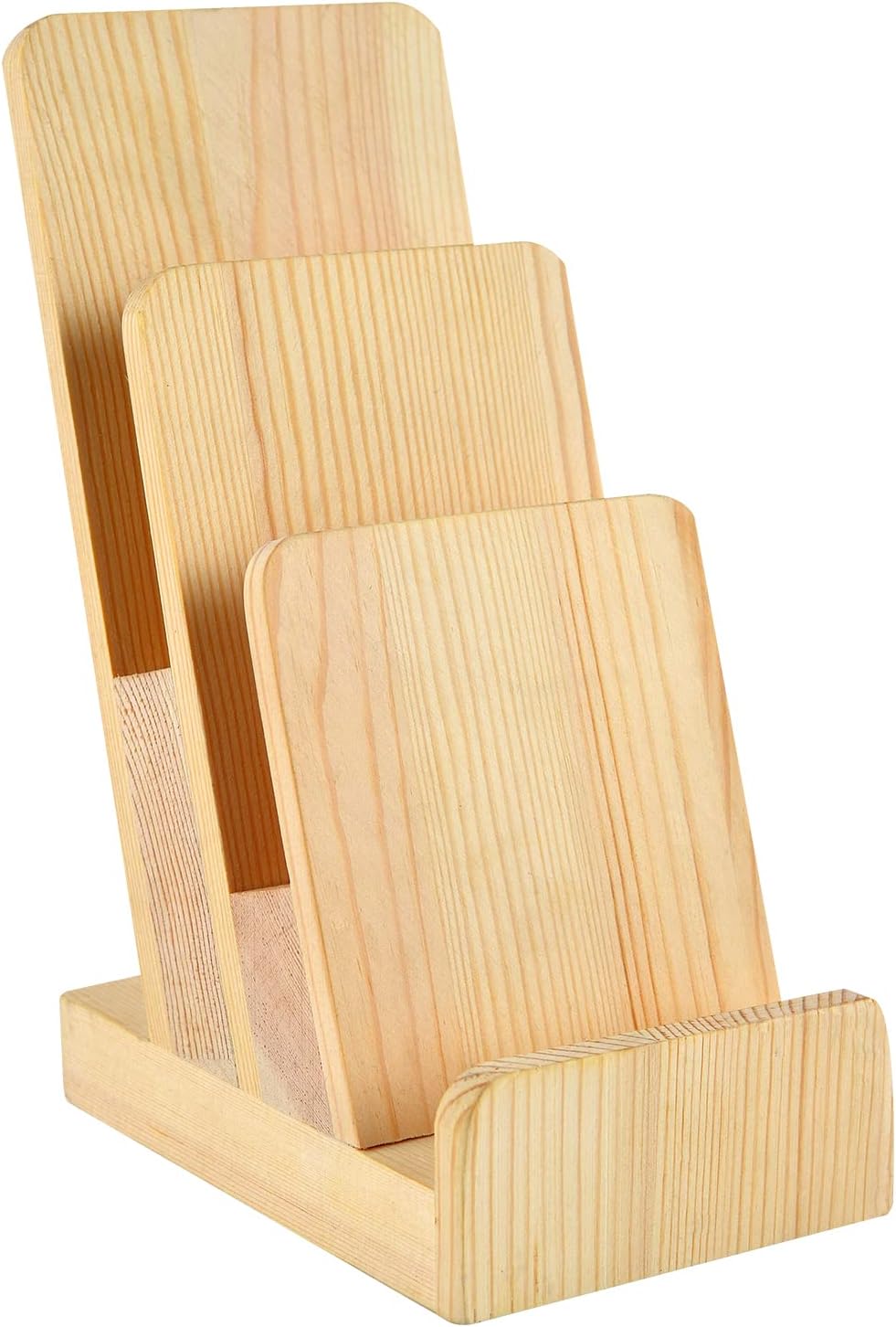 Amazon.com: DOSTATNI 3-Tier Pine Wood Literature Holder pamphlet ...