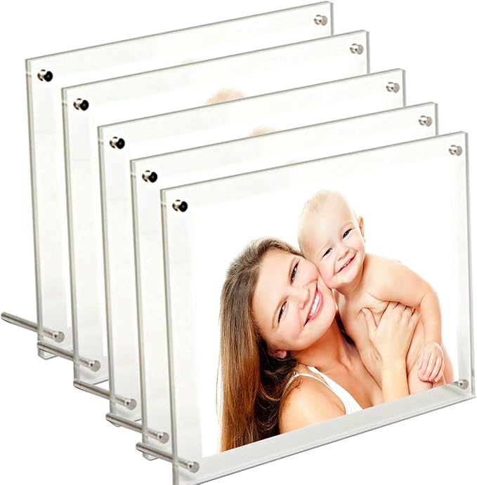 Amazon.com - Acrylic Photo Frame Brackets for Hanging or Wall Mount ...