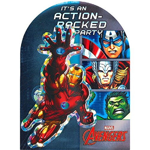 Amazon.com : Marvel Avengers Invitations | Pack of 8| Party Supply ...