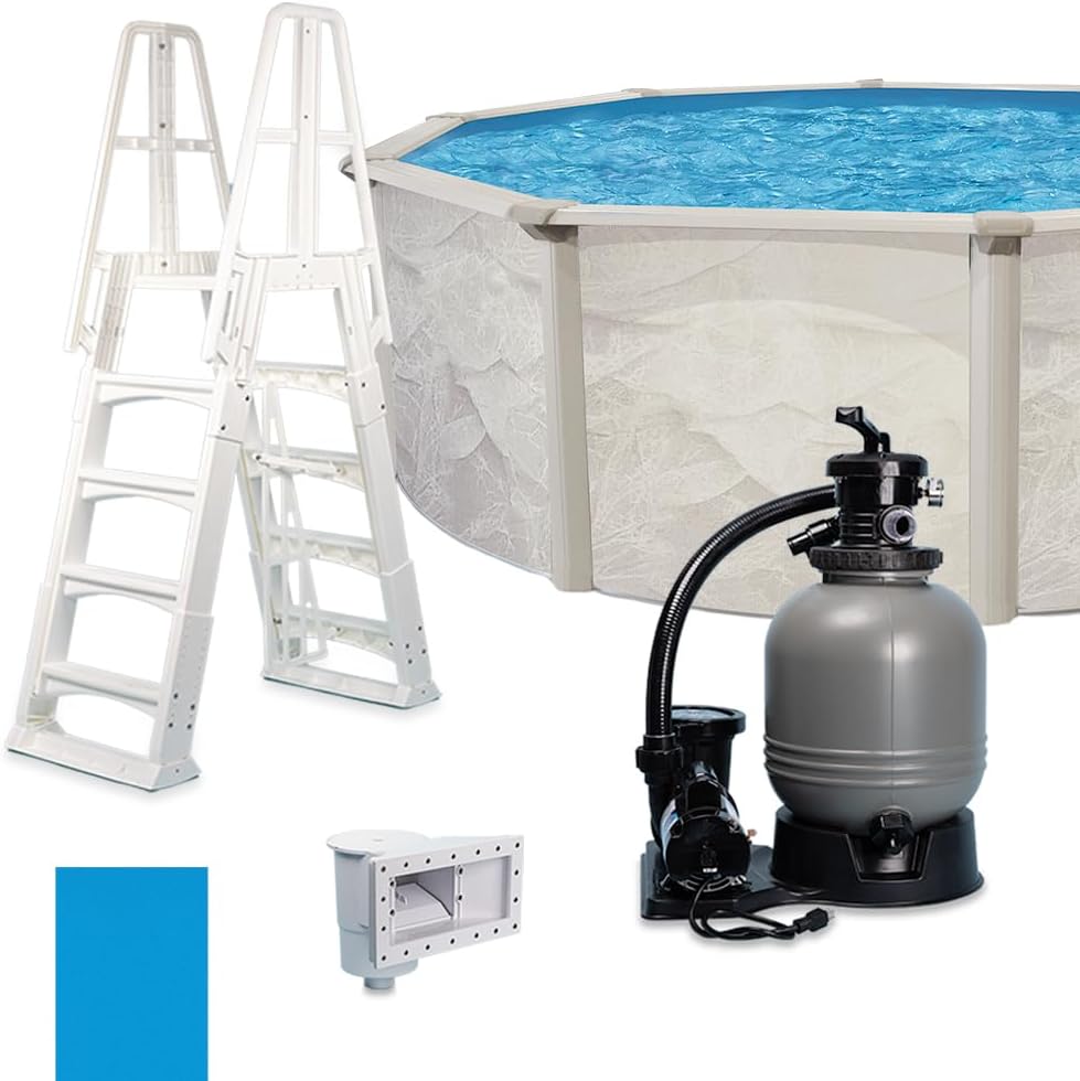 Amazon.com: Aquarian Phoenix Steel Outdoor Above Ground Pool Kit with ...