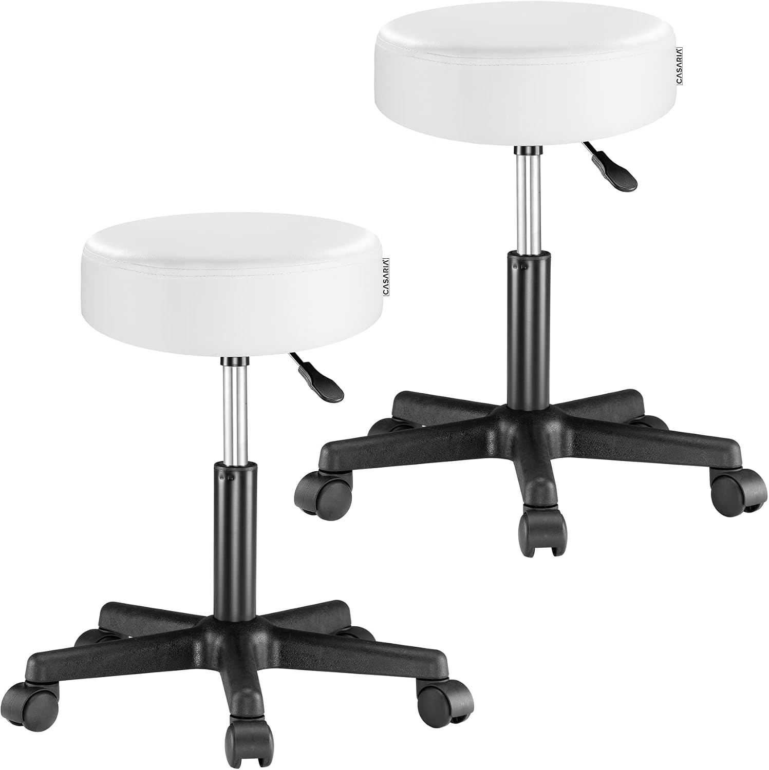 Casaria Rollhocker 2er Set Höhenverstellbar mit Rollen 46-60cm Sitzhöhe ...