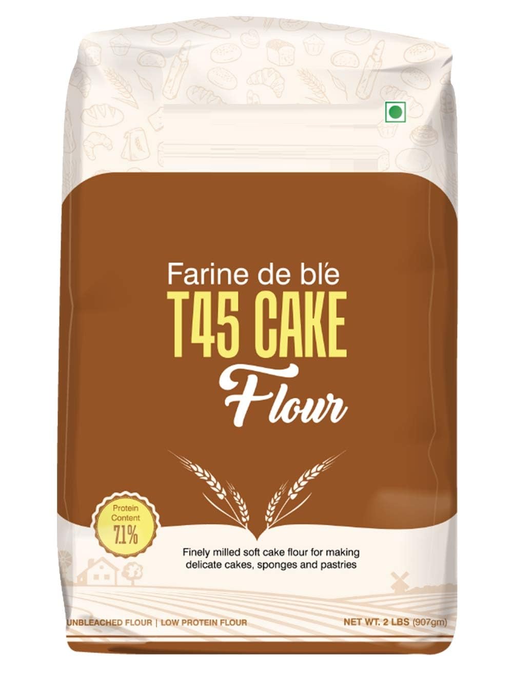Amazon.com : 31.99oz (907g) T45 Cake Flour, 2 LBS - Unbleached & Low ...