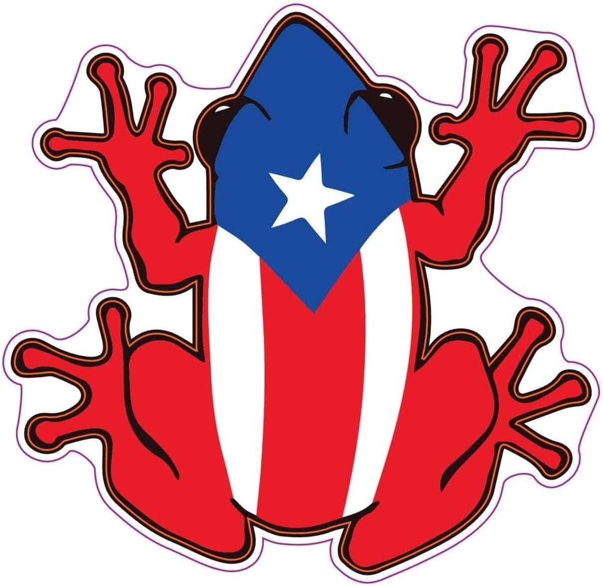 Amazon.com: WickedGoodz Puerto Rican Flag Frog Refrigerator Magnet ...