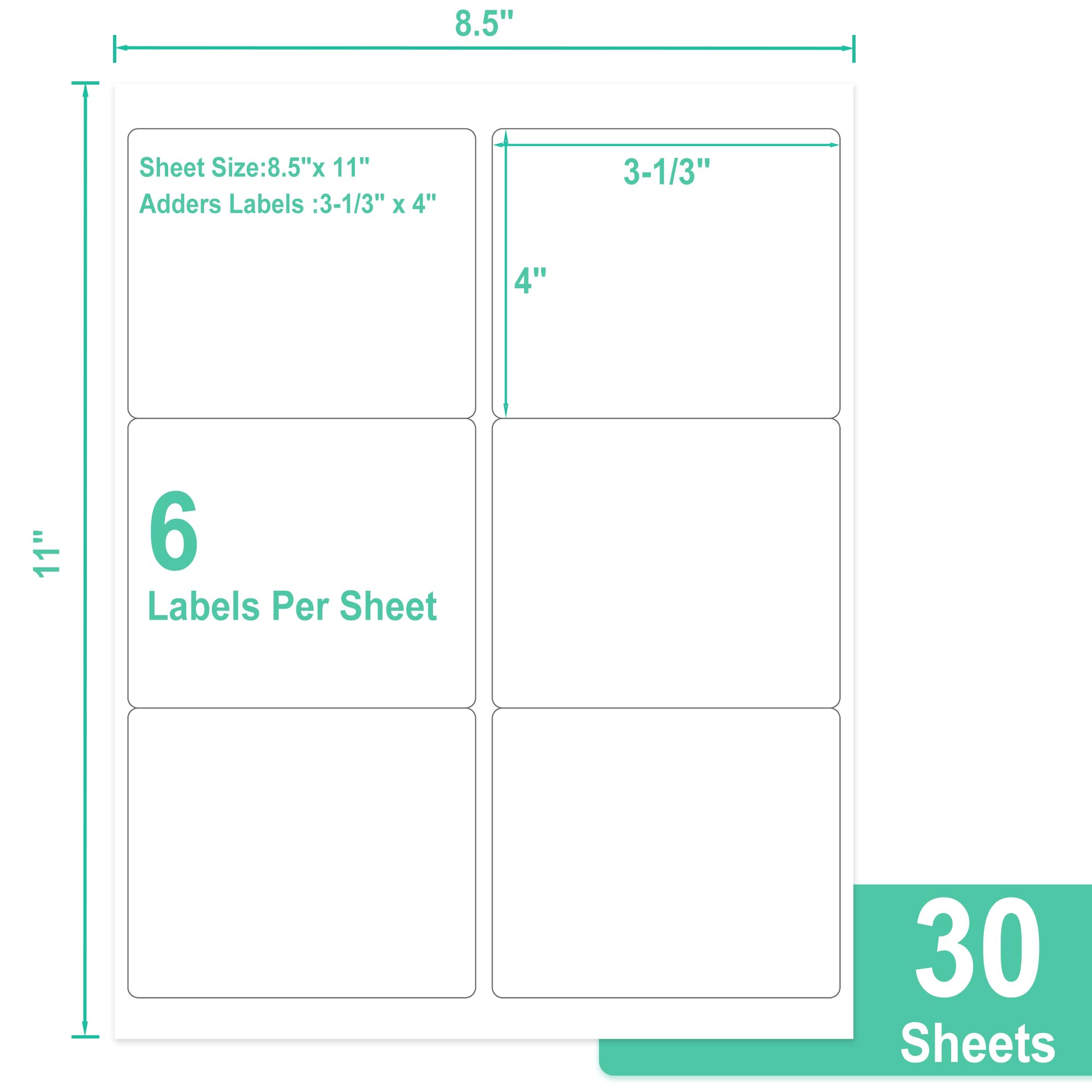Snapklik.com : L LIKED 3-1/3" X 4" Shipping Labels 30 Sheets