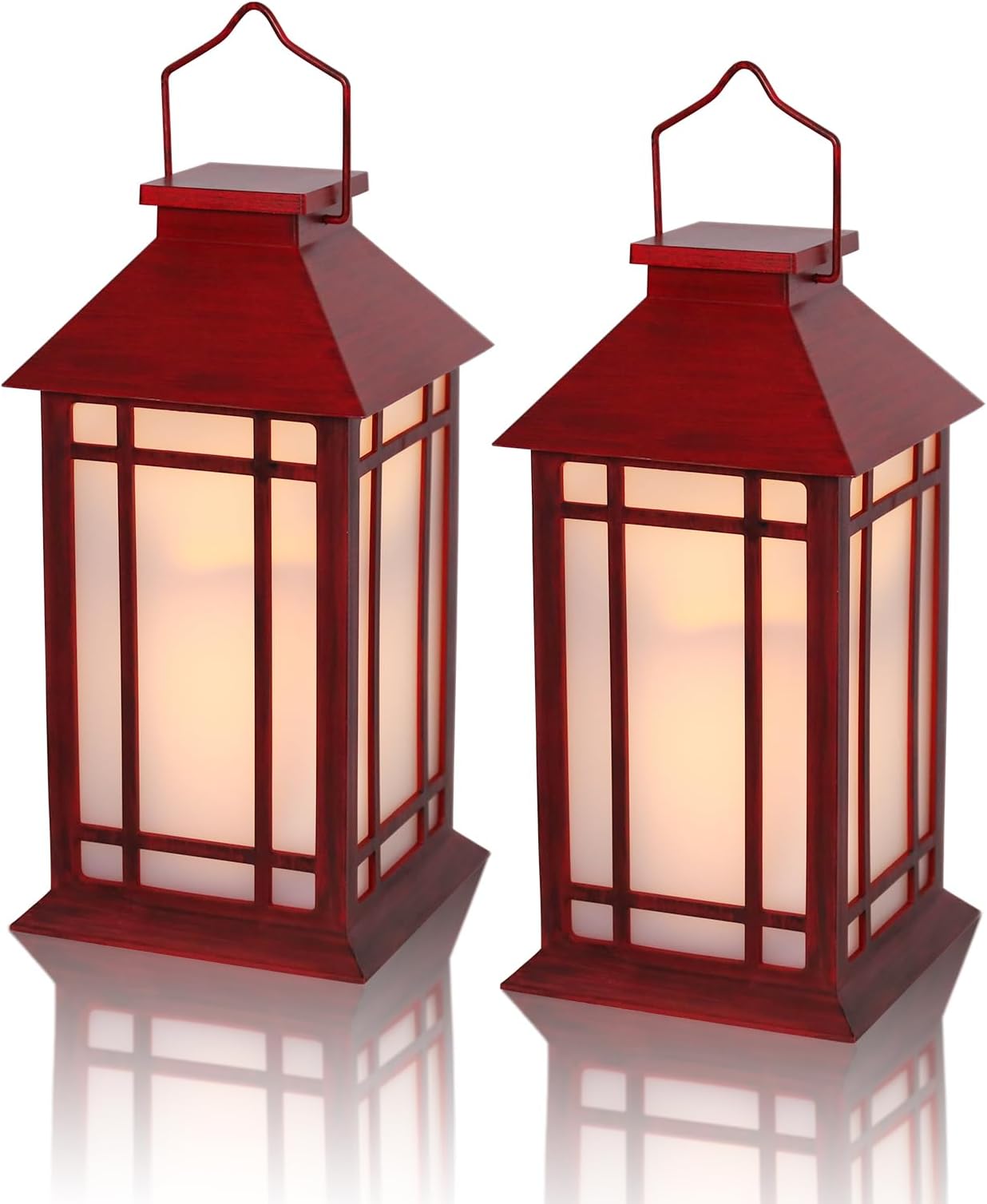 Amazon.com: MUMTOP Solar Lantern Red Cardinal Light, Crackle Glass ...