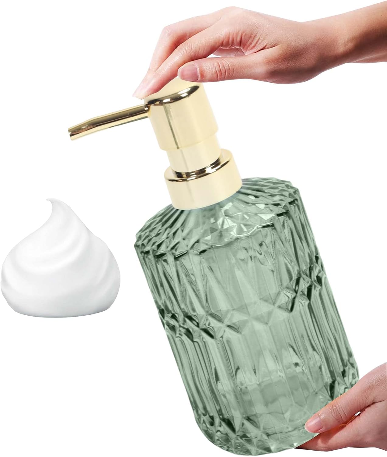 Amazon.com: Clear Glass Soap Dispenser with ABS Plastic Pump, 13.5 Oz ...