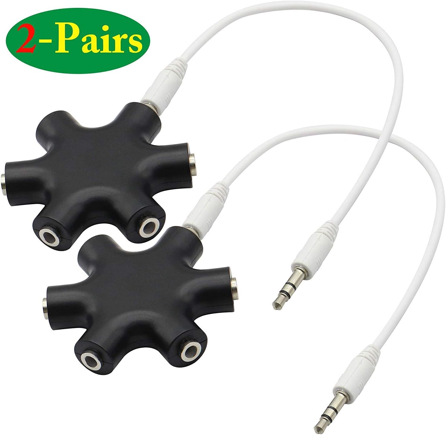 zdyCGTime Headphone Splitter,Black 3.5mm Stereo Audio Headset Adapter,3 ...