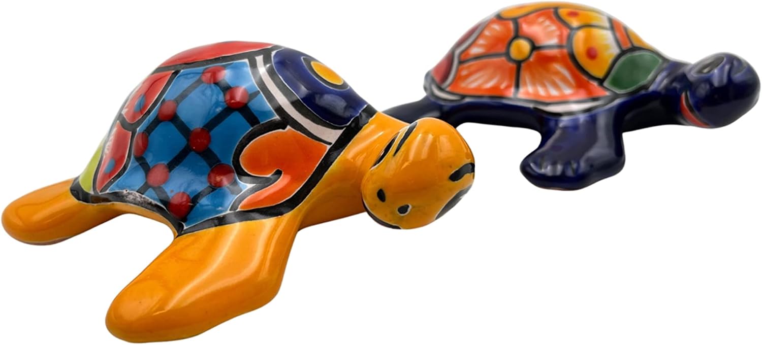 Amazon.com: Talavera Sea Turtle Sculpture 2pc Mexican Pottery Home ...