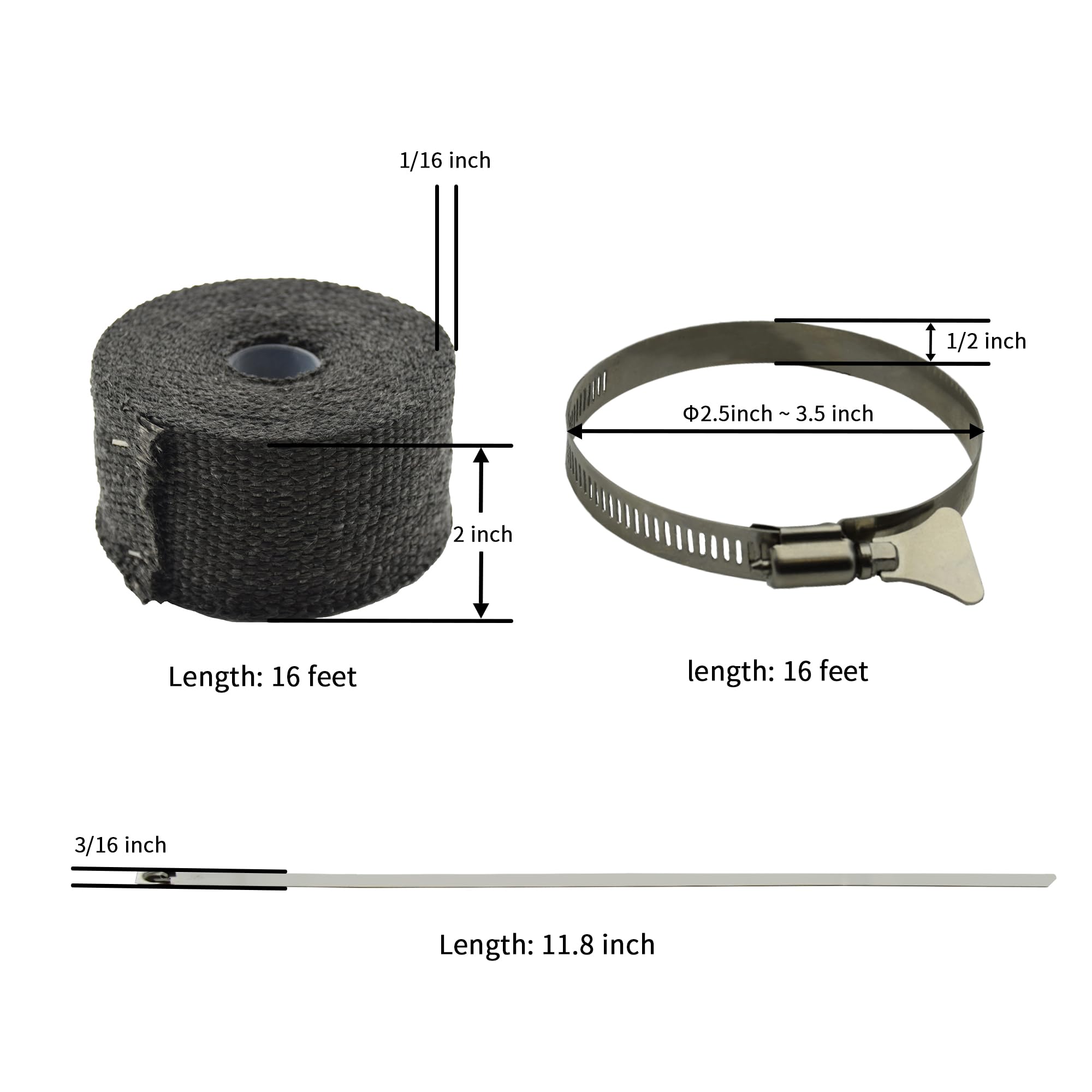 Snapklik.com : DOBTIM Fireproof Pipe Wrap Insulation 2" Wide X 16 Long ...