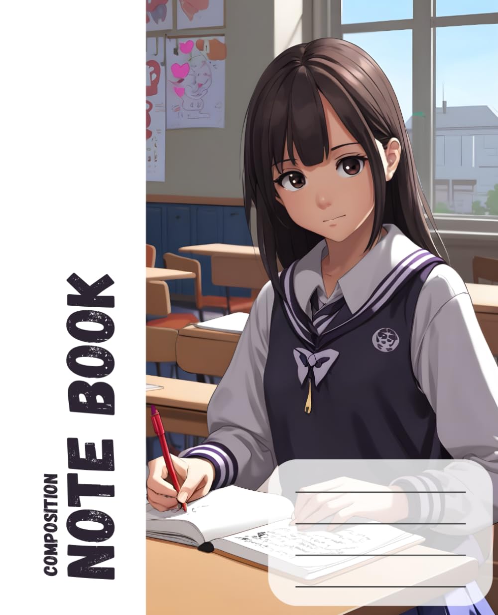 Amazon | Composition Notebook: Anime School Girl | Ruled Paper | 7.5"x9 ...