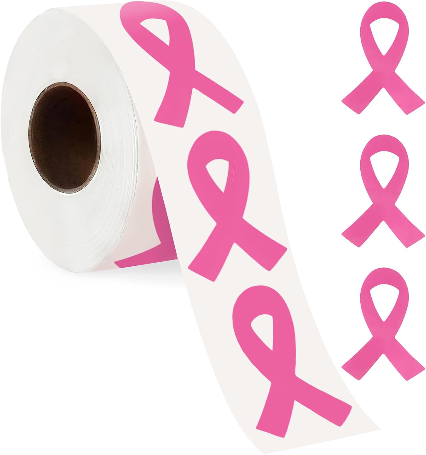 Amazon.com : FEBSNOW Pink Ribbon Stickers, 600Pcs Breast Cancer ...