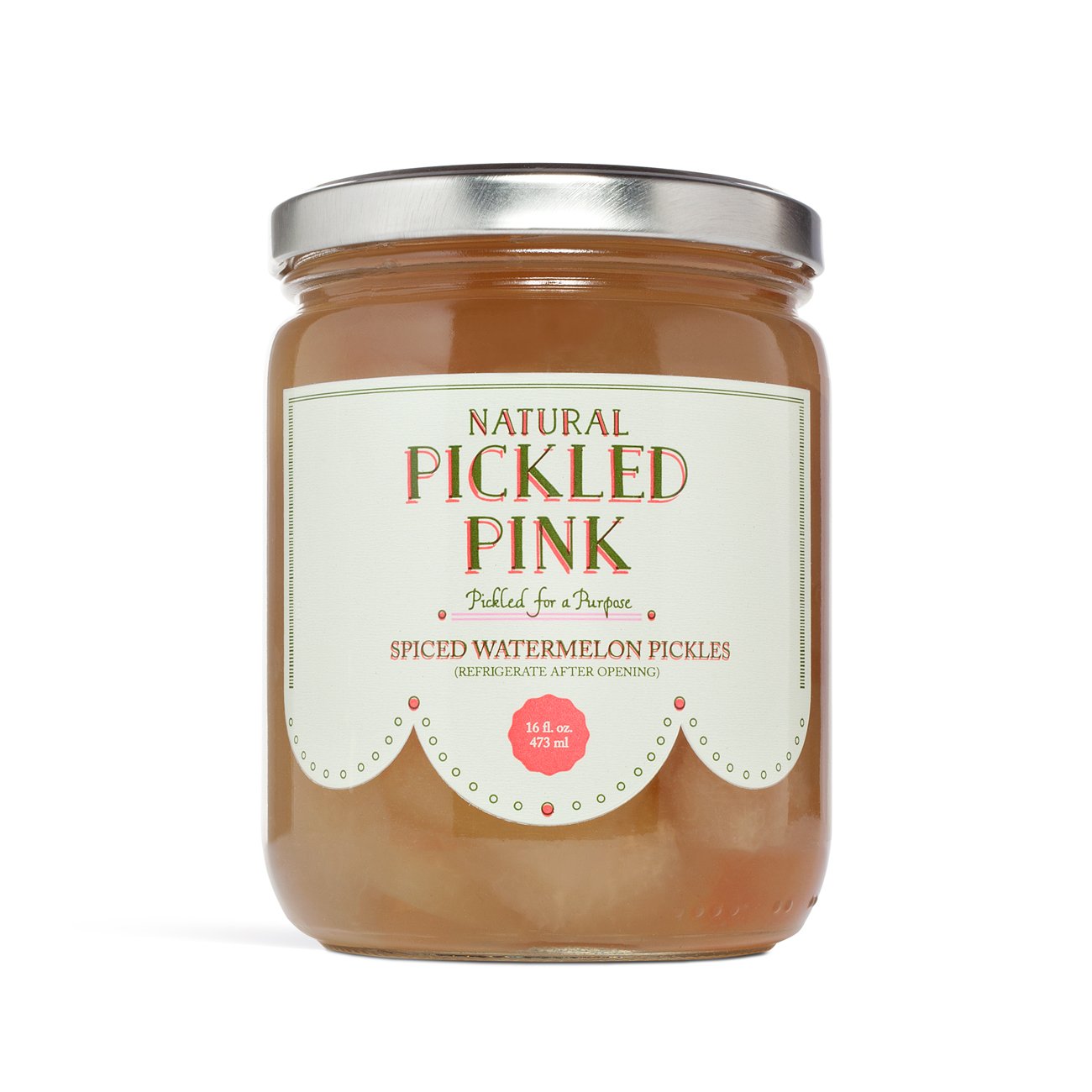 Amazon.com : Pickled Pink 16 oz. Spiced Watermelon Pickles - 2 pack ...
