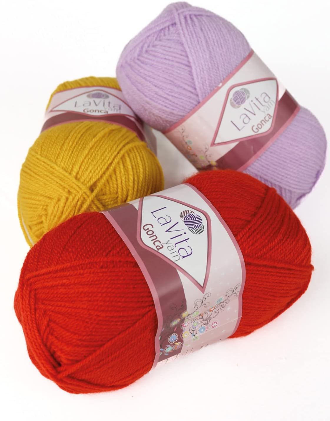 LaVita Yarn GONCA Hand Knitting Double-Knit Yarn, 5-Pieces Pack 100% ...