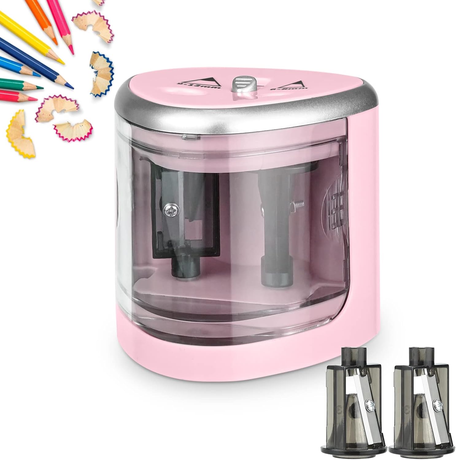 Electric Pencil Sharpener Kids, Battery Mains Power Operated Double ...