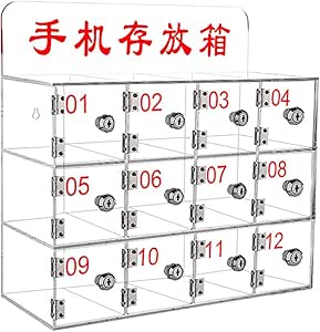 Amazon.com: Acrylic Pocket Chart Storage Cabinet for Cell Phones, Wall ...