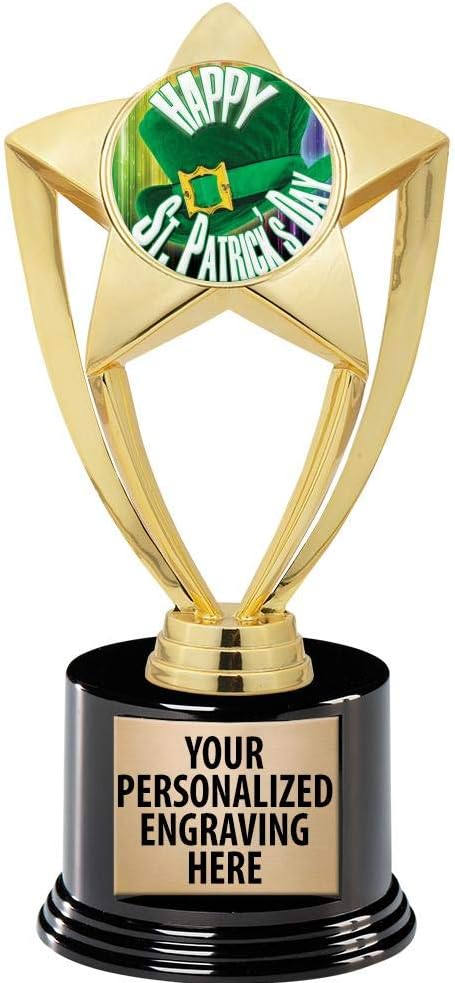 Amazon.com : Crown Awards St Patricks Day Trophy, 8" Gold Star St ...