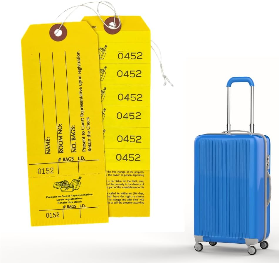 Amazon.com : FrontDesk Supply Luggage Claim Tag with String, Serial ...