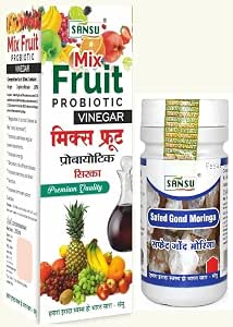 SANSU Mix Fruit Vinegar Probiotic 500ml with Safad Gond Moringa 100g ...