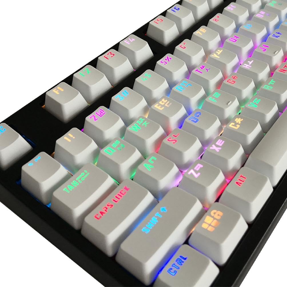 Amazon.com: LINLIJIA 104 Keys Russian Korean Backlit Keycaps OEM ...