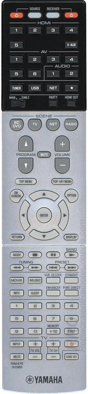 Amazon.com: Yamaha RAV540 Audio/Video Receiver Remote Control for RX ...