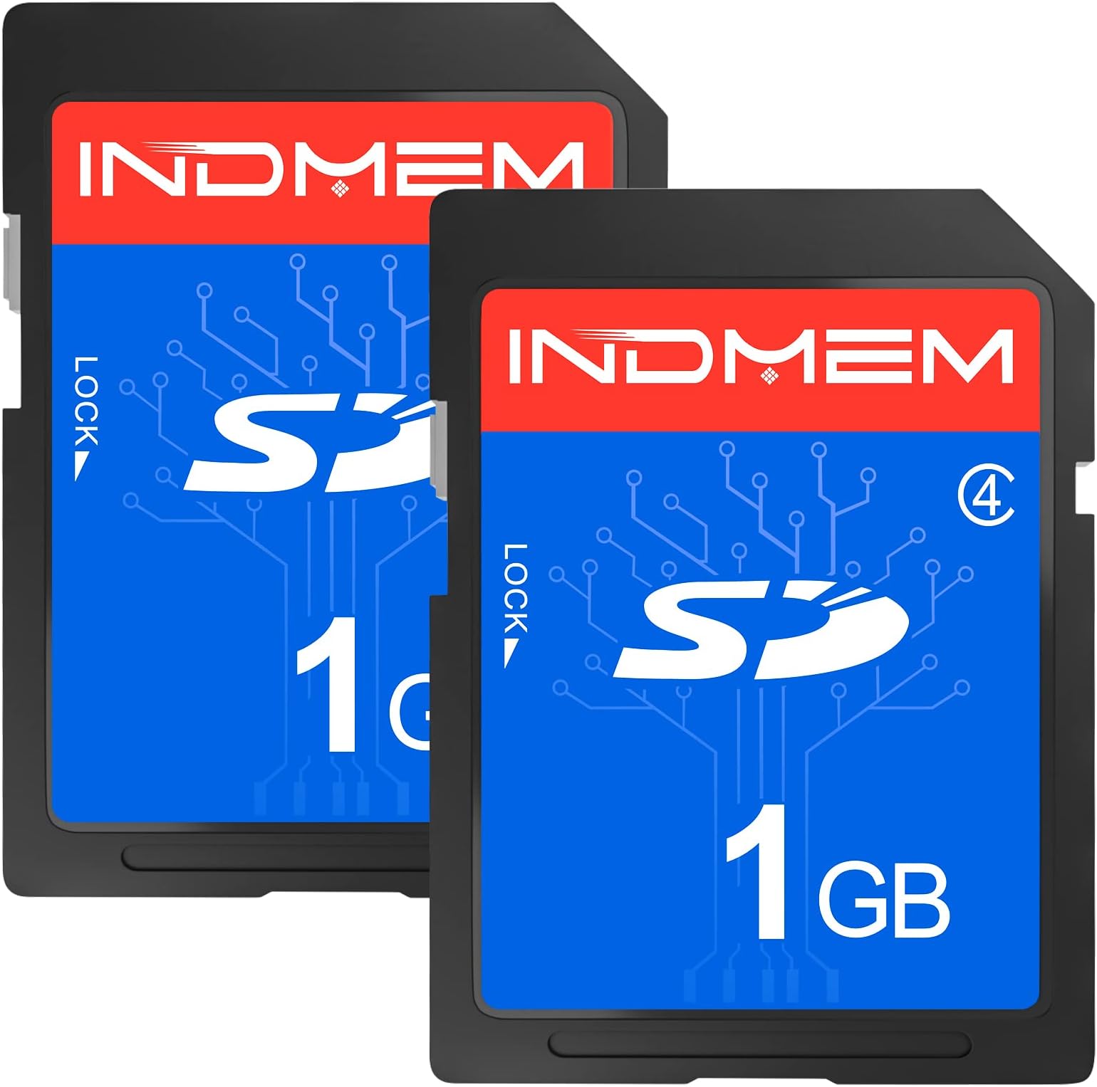 INDMEM 1GB SD Card Class 4 Flash Memory Card 2 Packs MLC Stanard Secure ...