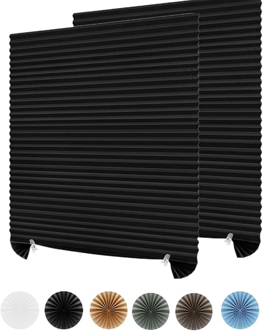 Amazon.com: 2Pcs Temporary Window Blinds Cordless, Self Adhesive ...