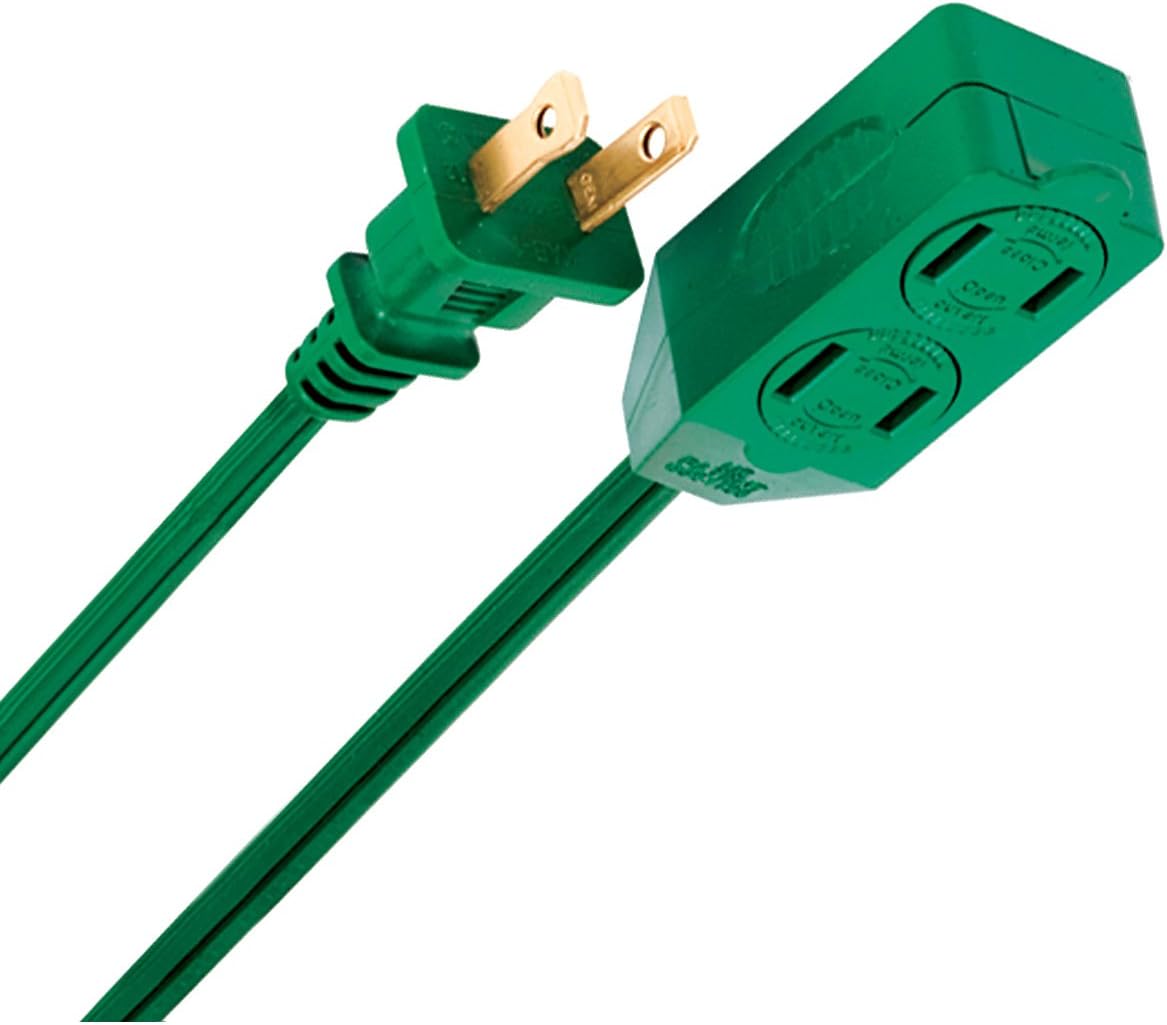 Globe Electric 1006101 6-Feet 3 Outlet Holiday Extension Cord, Green ...