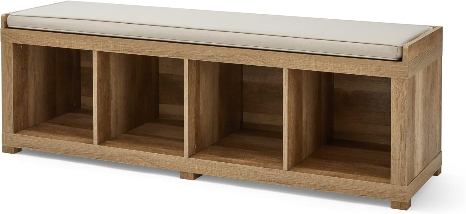 Amazon.com: EVALYX 4-Cube Storage Bench, (Color : Weathered) : Home ...