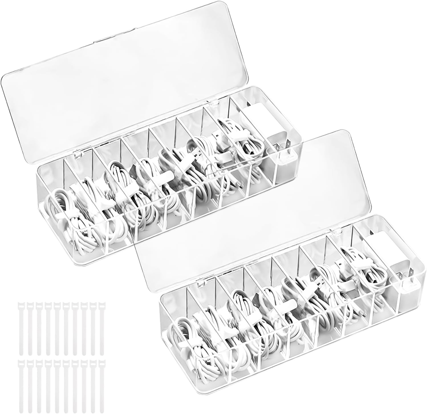 2 Stück Kabel Organizer - Kabel Organizer Box für Kabelaufbewahrung und ...