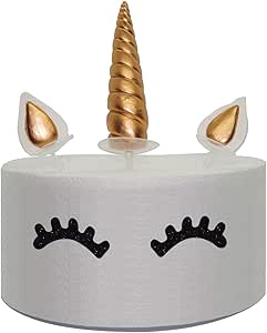 Gold Cake Topper Set Included Horn, Ears and Eyelash : Amazon.co.uk ...