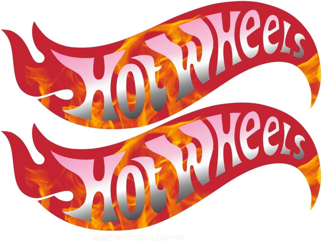 Amazon.com - H&S (2 Pack) Hot Wheelz Sticker Decal Vinyl | Car Racing ...