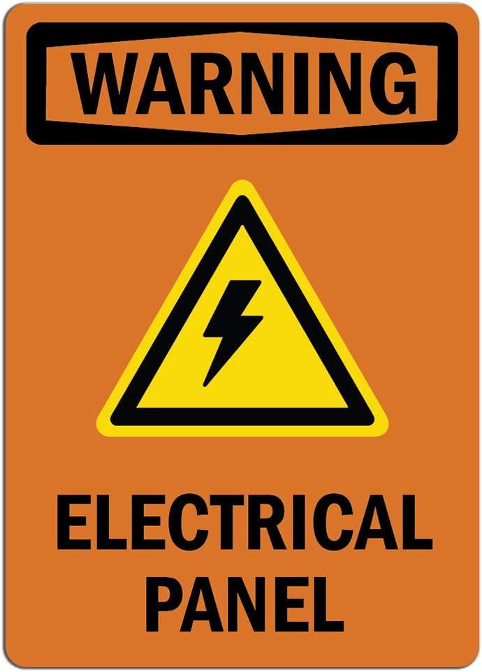 Amazon.com : Warning Sign - Electrical Panel with Symbol| Label Decal ...