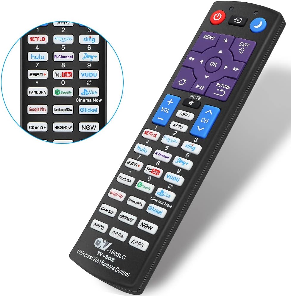 Gvirtue New Universal Remote Control UTV-1803LC Compatible Ro-ku Smart ...