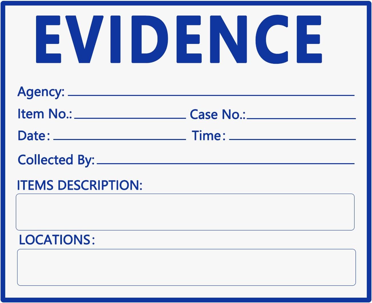 Amazon.com : Adhesive Evidence Label 4X 3.5 Inch Evidence Collection ...