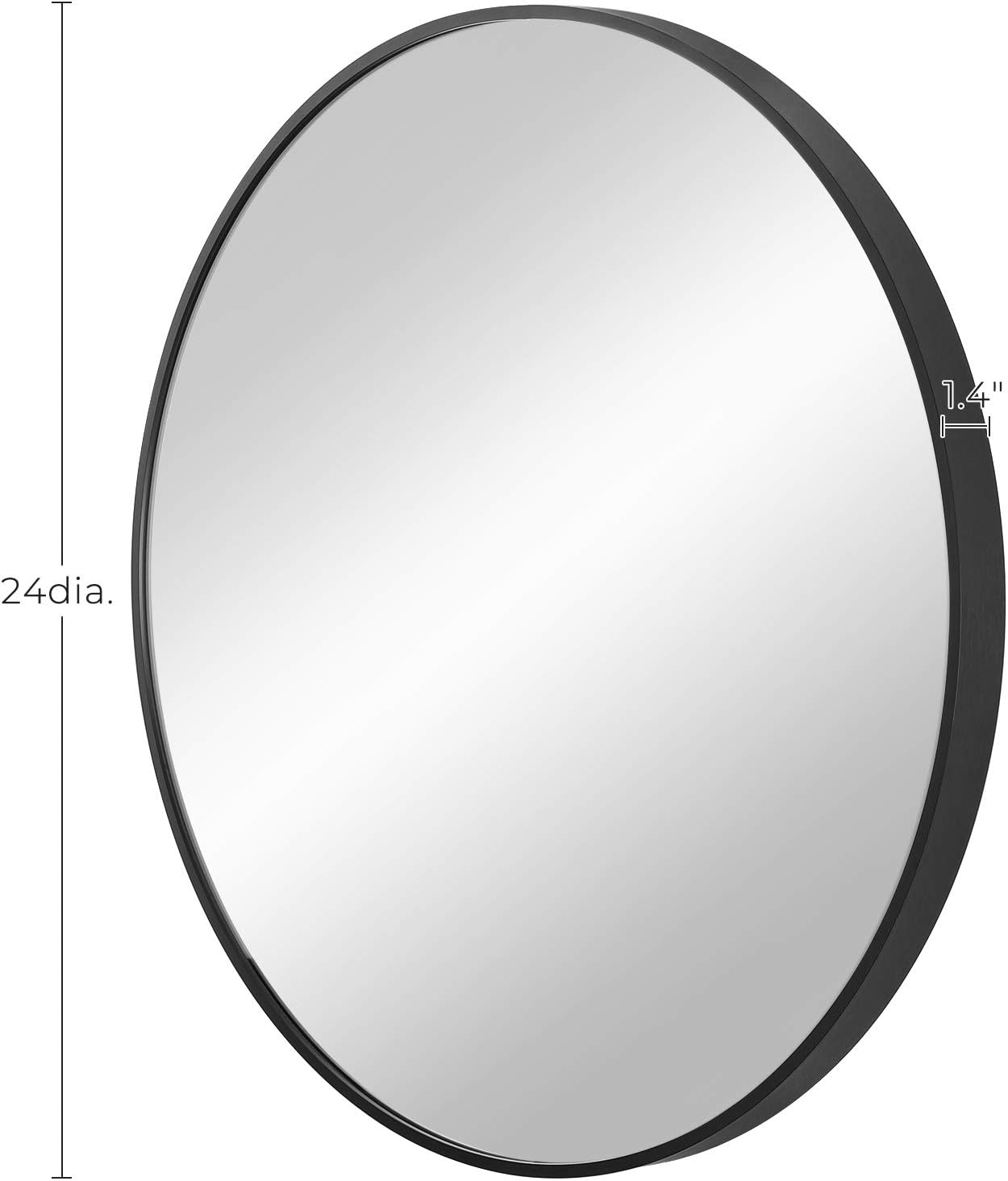 SONGMICS Round Wall Mirror Decorative Circle Mirror 24-Inch Diameter ...