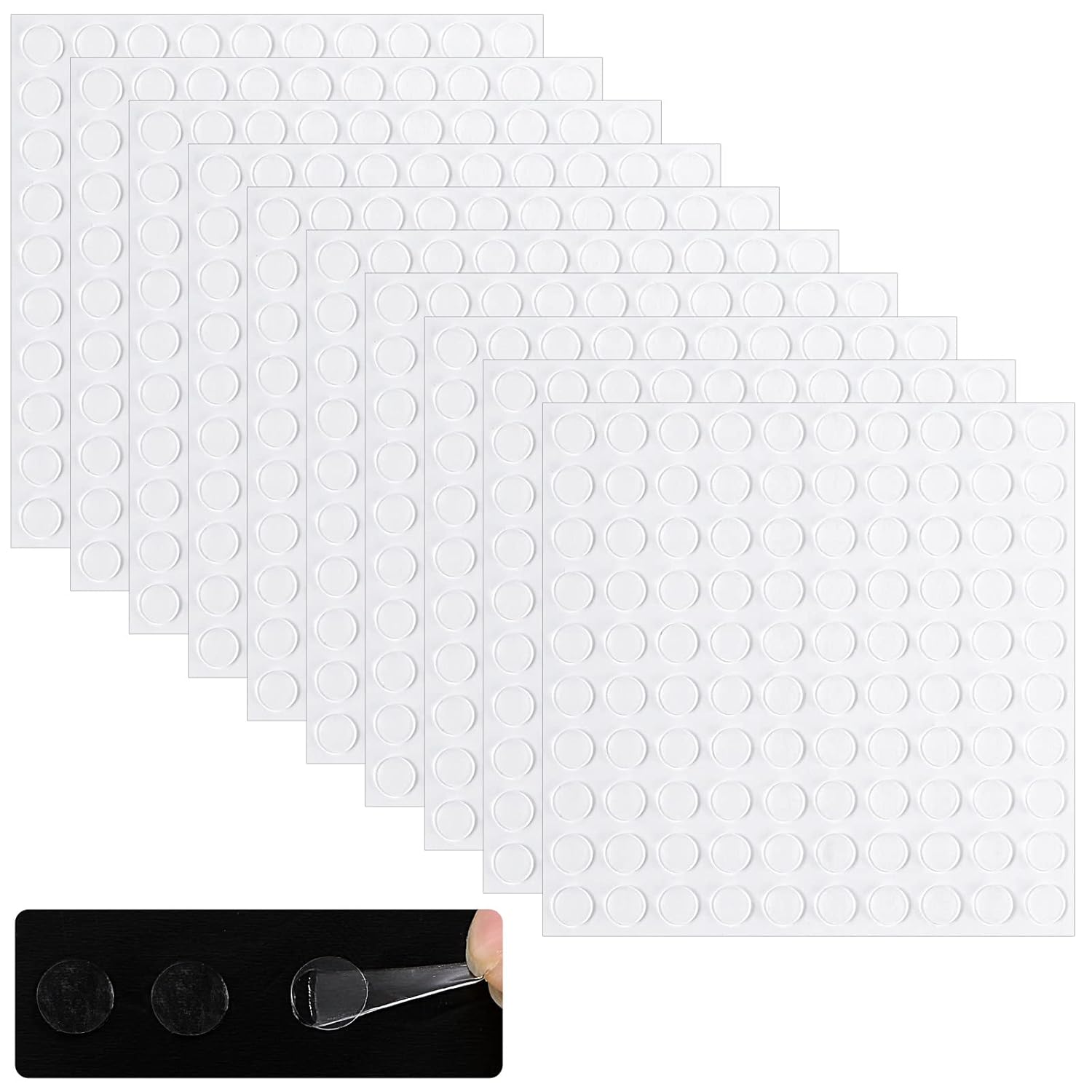 Lot de 1000 pastilles adhésives double face transparentes - Pâte ...