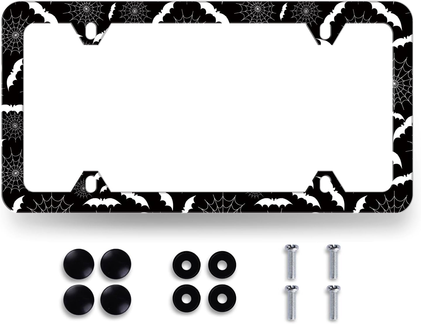 Amazon.com: Bat License Plate Frame Halloween Spider Web Bats Gothic ...