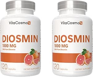 Amazon.com: VitaCosmoX Diosmin Capsules, 120 Count, 1000 mg Serving ...
