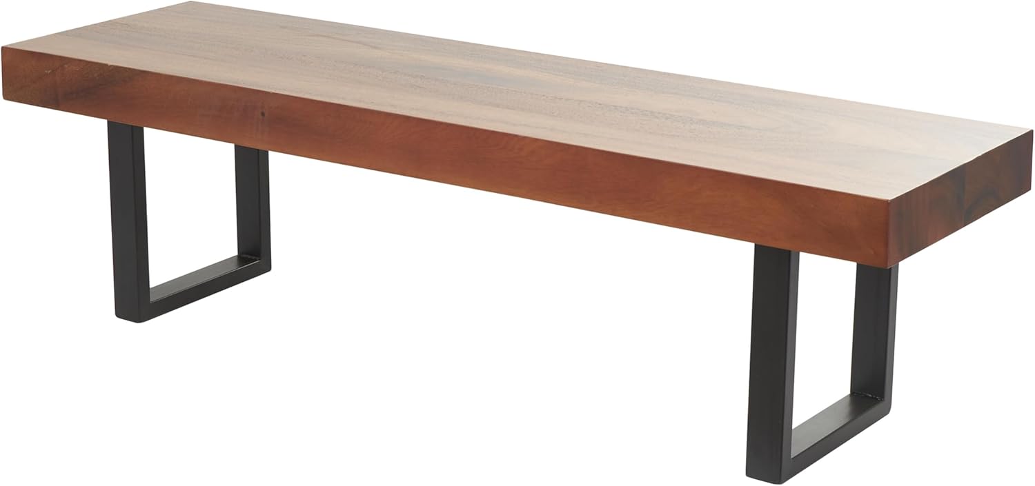 Amazon.com: Deco 79 Wood Home Bench Entryway Bench with Black Metal ...