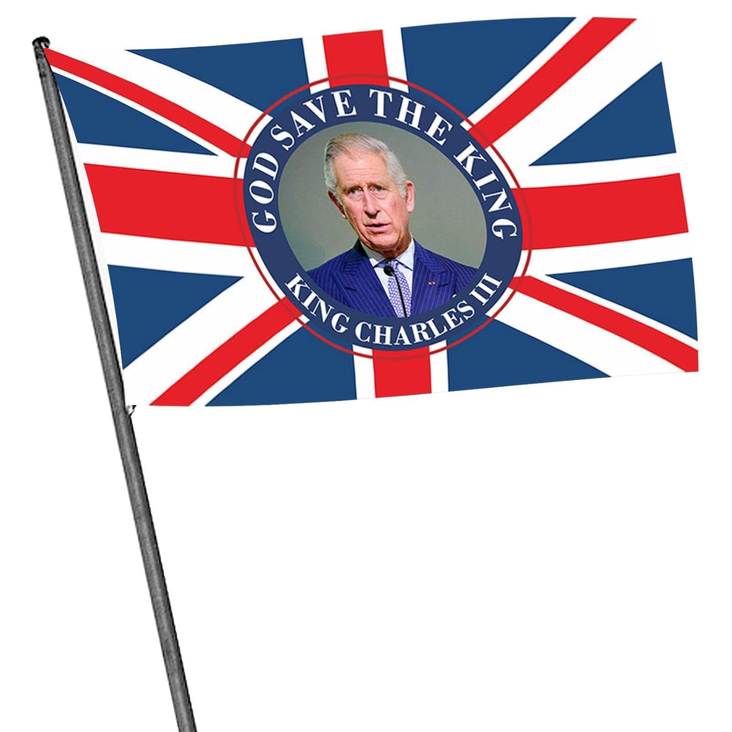 Bandiera del re britannico | Bandiere Union Jack King - 5ft x 3ft Grand ...