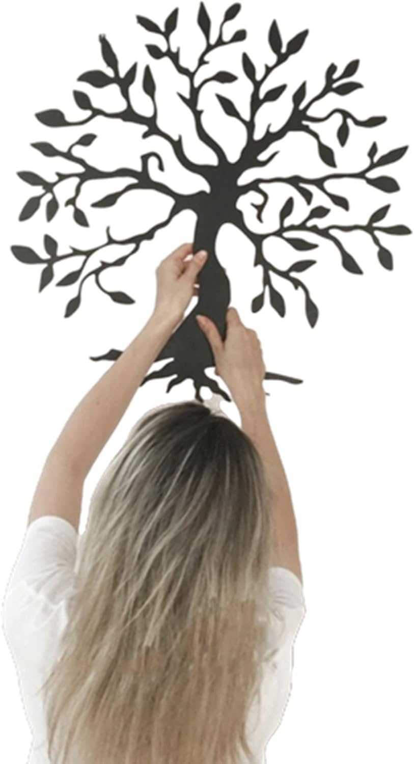 Amazon.com: Indoor/Outdoor Wall Art, 15.7" Tree of Life Metal Wall ...
