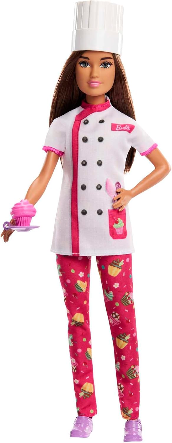 Amazon.com: Barbie Careers Fashion Doll & Accessories, Pastry Chef ...
