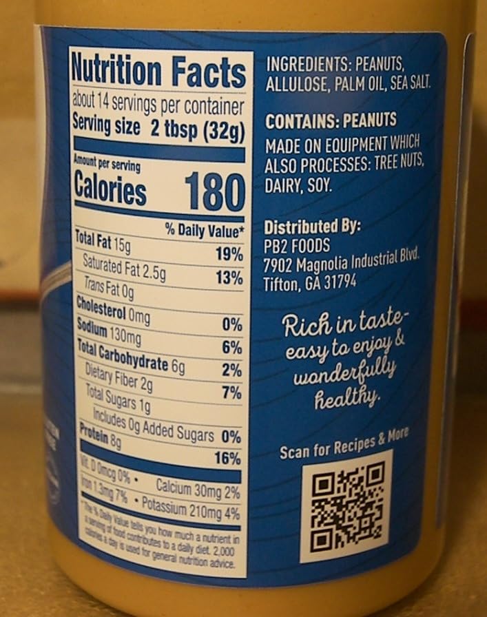 Amazon.com : PB2 Natural Creamy Peanut Butter | All Natural Peanut ...