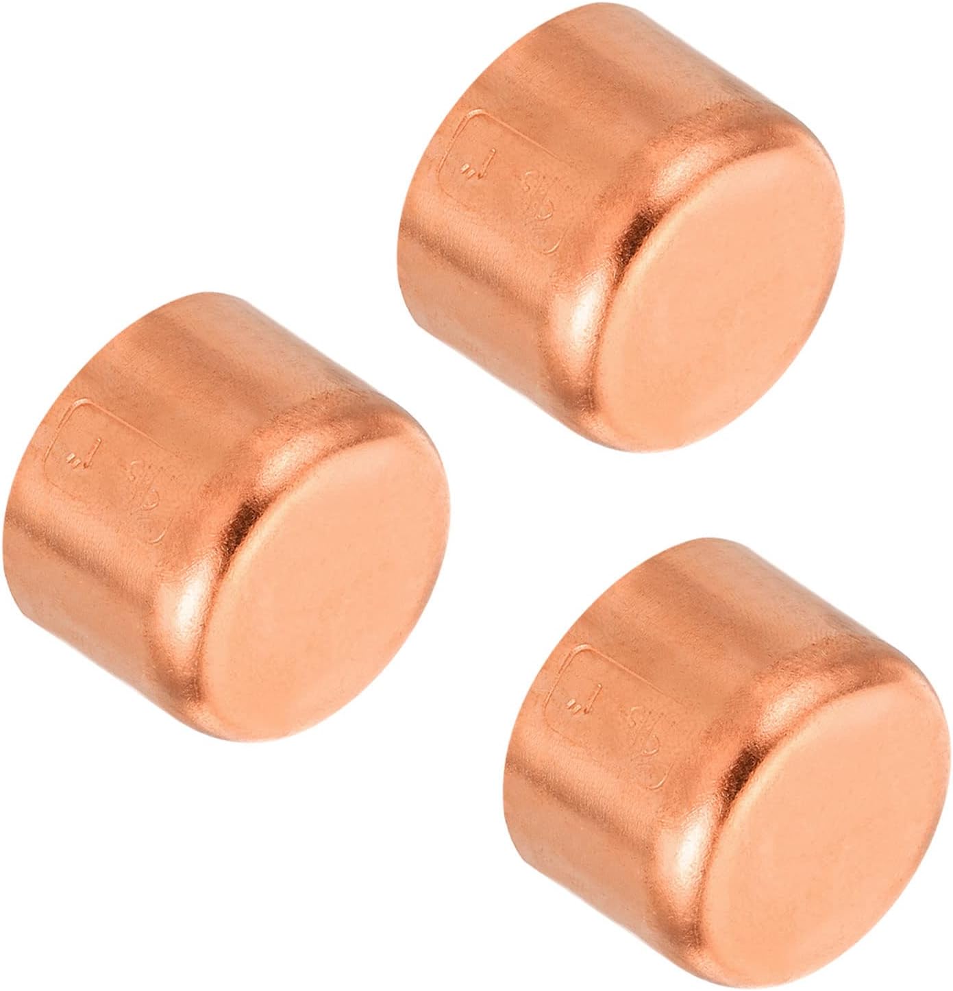 Amazon.com: PATIKIL 1 Inch ID Copper Pipe End Cap, 3 Pack Copper ...