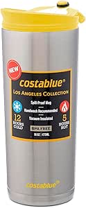 Amazon.com: costablue Travel Coffee Mug - 16 Oz. Stainless Steel Insulated Coffee Mug, Leak ...