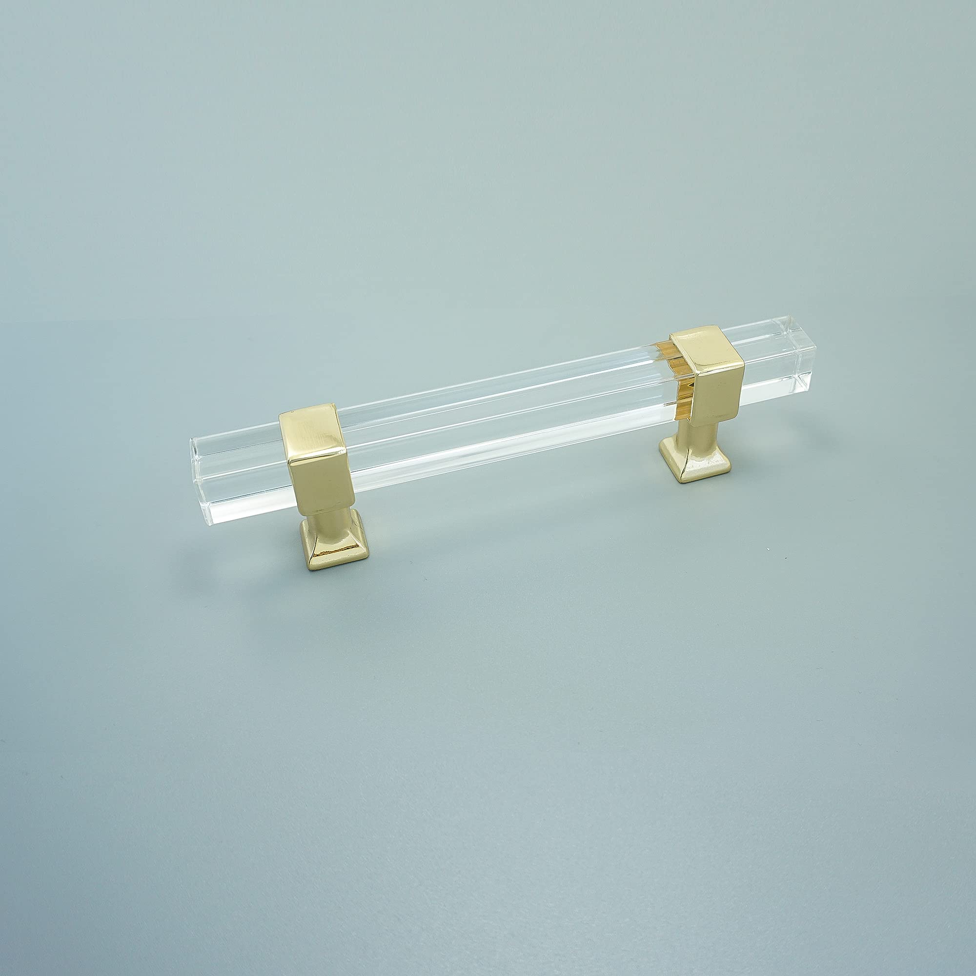 2.5"(64mm) Centers Square Acrylic Cabinet Pulls Furniture Handles Clear ...