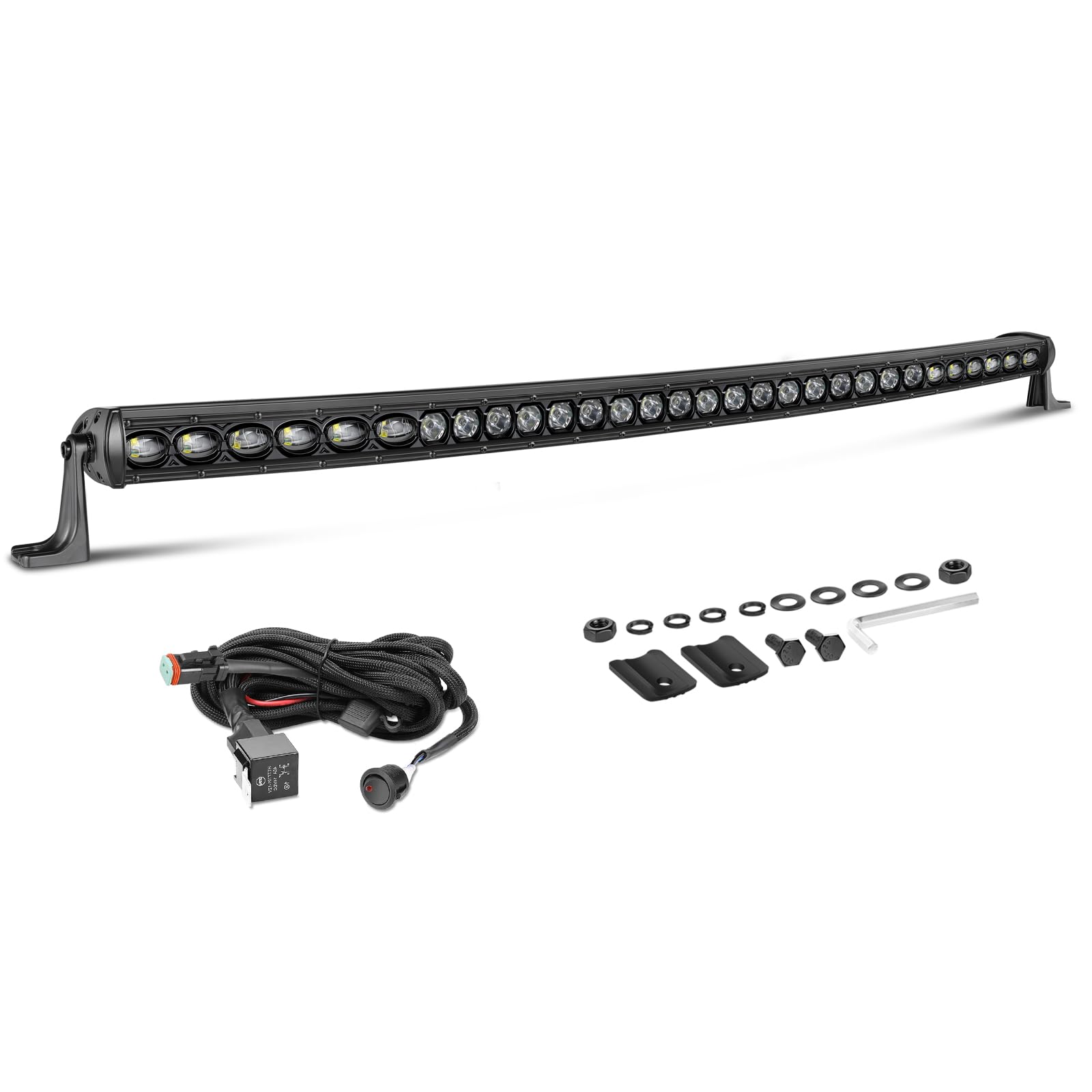 Amazon.com: 40 Inch Curved Light Bar Kit, AKD Part 210W Black Series ...