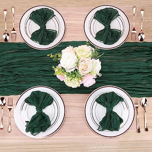 Amazon.com: Sand Cheesecloth Table Runner and Napkins Set, Boho Gauze ...