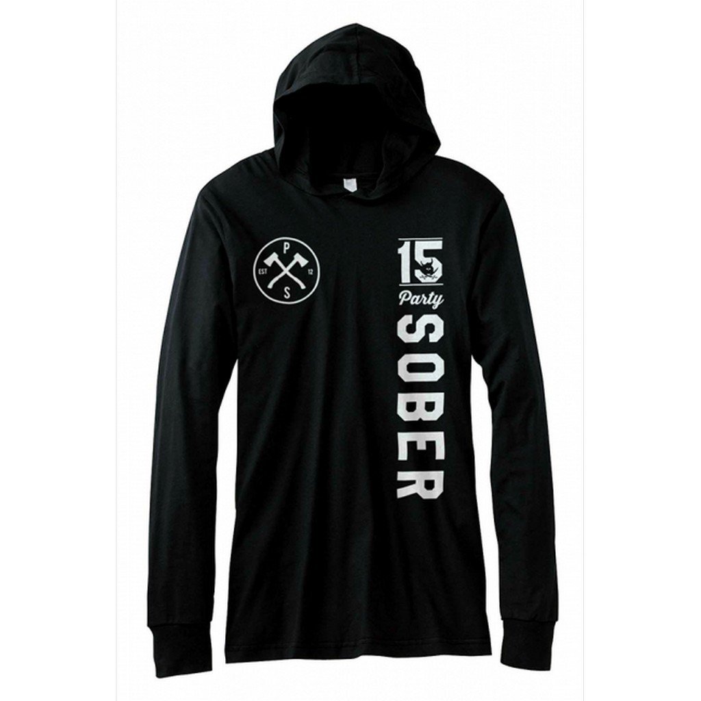 Amazon.com: Party Sober Clothing Flagship Hooded Long Sleeve S Black ...
