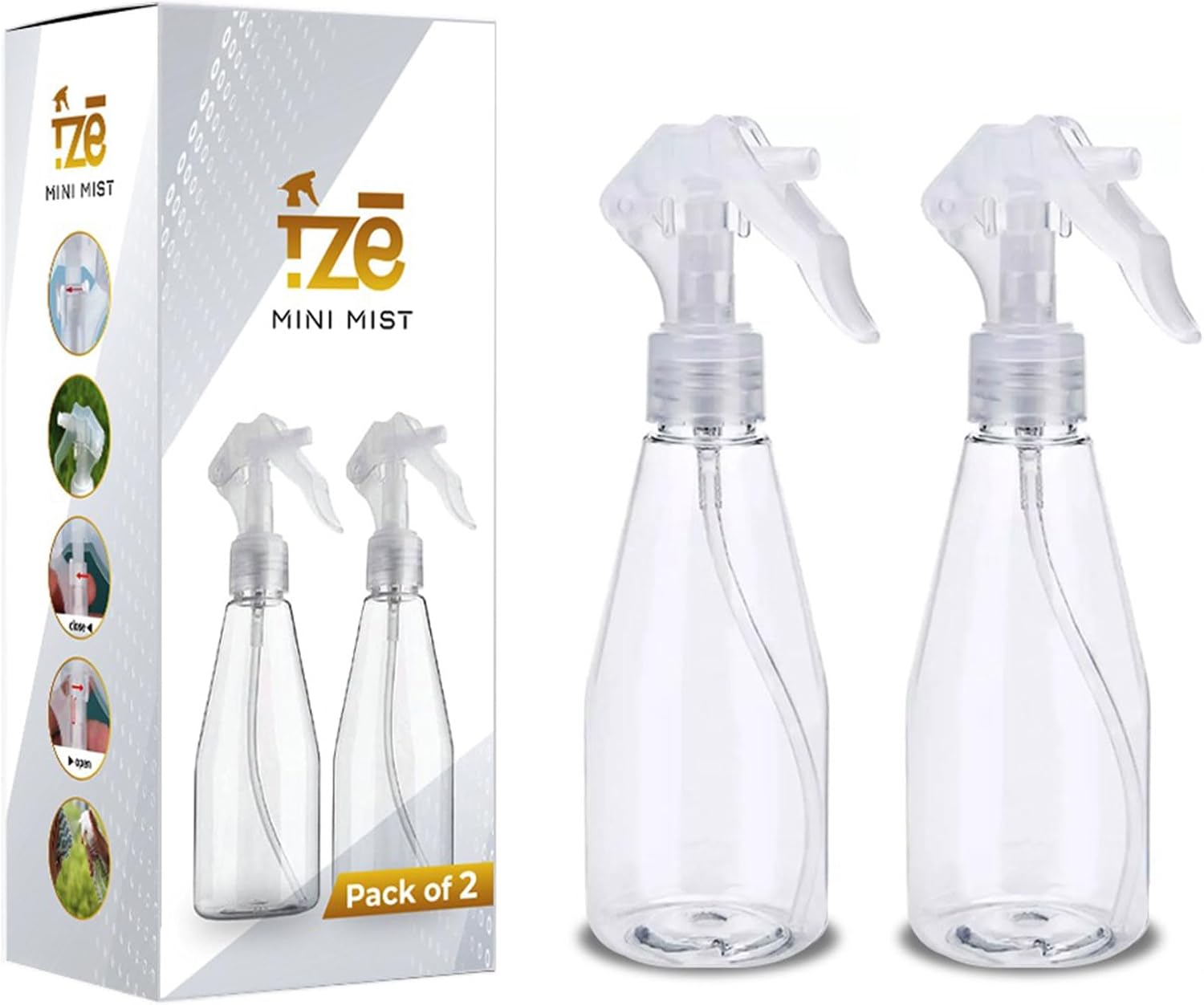 Amazon.com: FZE Spray Bottles With Ultra Fine Mist Pack of 2 | 6.76 Oz ...